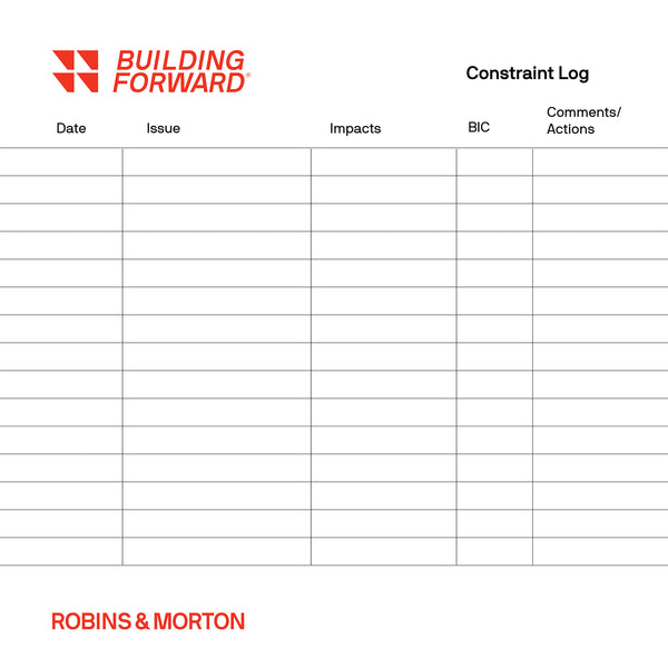 48"x 48" Constraint Log Project Board | ERS Construction Products - ERS ...